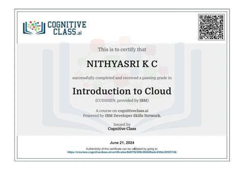 Nithyasri K C On Linkedin Cloudcomputing Ibm Cognitiveclass Continuouslearning Techskills