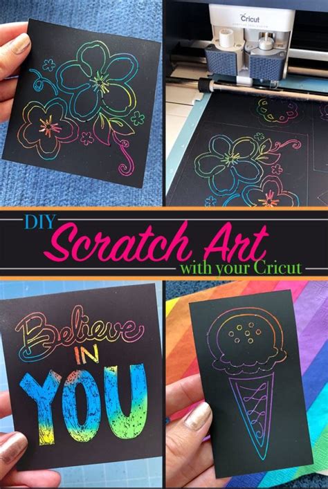 DIY Scratch Art With Your Cricut Directions Kratzbilder Zeichnungen Vorlagen