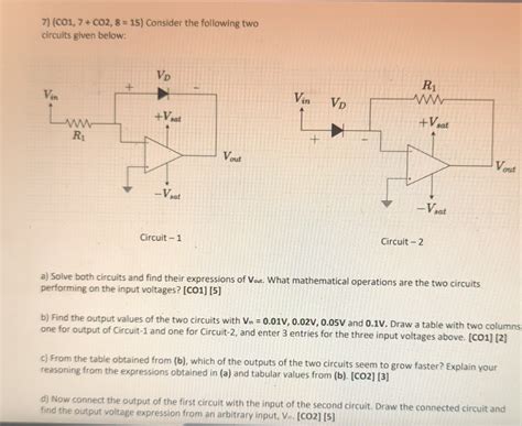 Solved Consider The Following Two Circuits Given Chegg Com