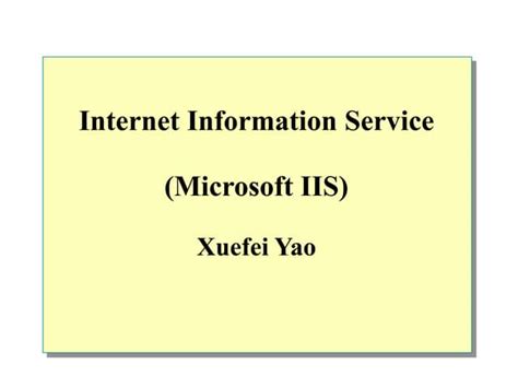 Iis Internet Information Service Nsa Ppt
