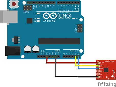 arduino and mma8452 sensor example arduino learning