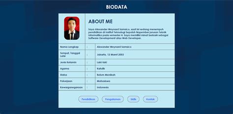 Tugas 1 Pemrograman Web Html Membuat Cv
