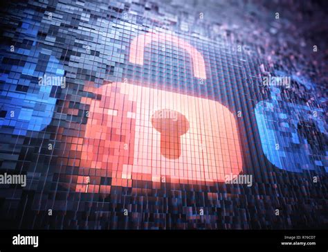 Digital Security Padlock Hacker Access Stock Photo Alamy
