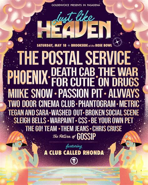 Just Like Heaven 2024 Lineup The Postal Service To Headline