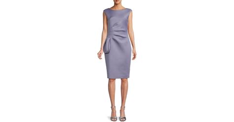 Eliza J Asymmetric Pleated Sheath Dress In Blue Lyst