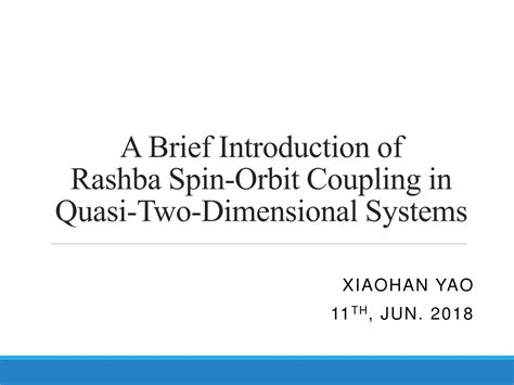 Ppt Insights Into Rashba And Dresselha Spin Orbit Coupling Powerpoint