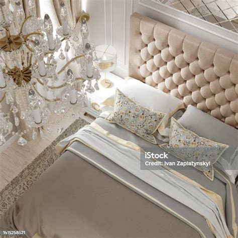 베이지 색 톤의 현대적인 침실 인테리어 3d 렌더링 엠파이어 스타일 위쪽 보기 0명에 대한 스톡 사진 및 기타 이미지 0명 가구 가정의 방 Istock