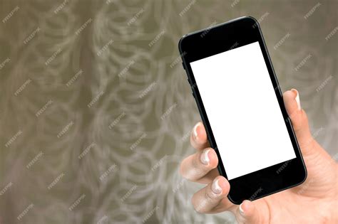 premium photo human hand using qr code blank screen