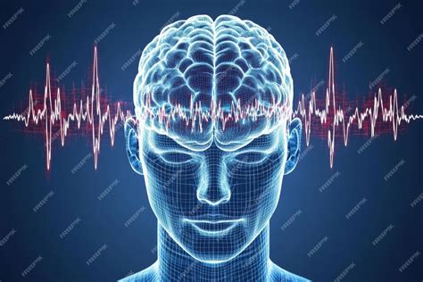 Neural Synchronization Cognitive Pathways And Synaptic Processing Digital Head With Glowing