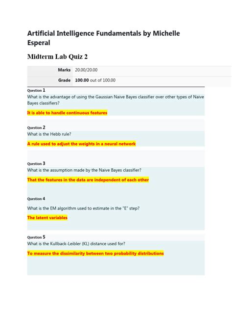 Artificial Intelligence Fundamentals Midterm Lab Q2 Pdf
