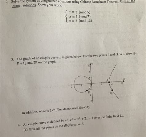 Solved 2 Solve The System Of Congruence Equations Using