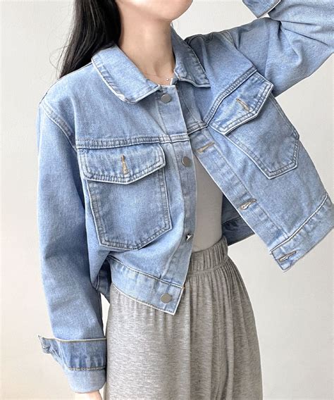 마이로지 당일발송색감깡패 봄가을 데일리 세미 크롭 청자켓 연청자켓 진청자켓 흑청자켓