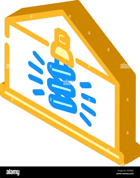 Energy Efficient Lighting Green Building Isometric Icon Vector