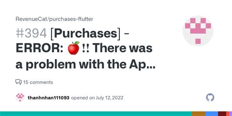 Purchases Error 🍎‼️ There Was A Problem With The App Store · Issue 394 · Revenuecat