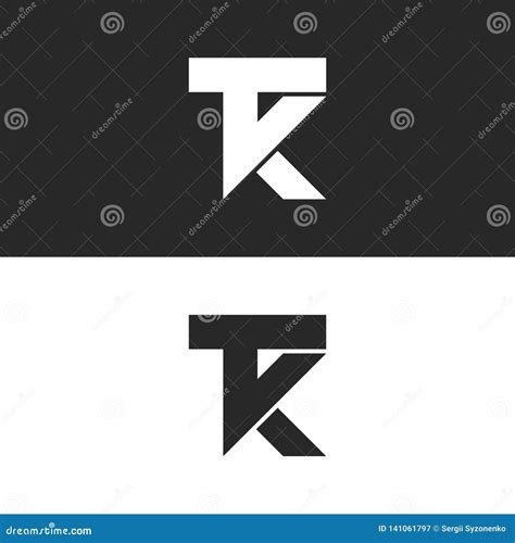 Letters Tk Logo Monogram Combination Two Letters T And K Initials