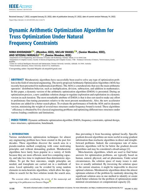 Dynamic Arithmetic Optimization Algorithm For Truss Optimization Under