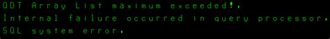 Ibm Midrange Db2 Getting Qdt Array List Maximum Exceeded Using Cte