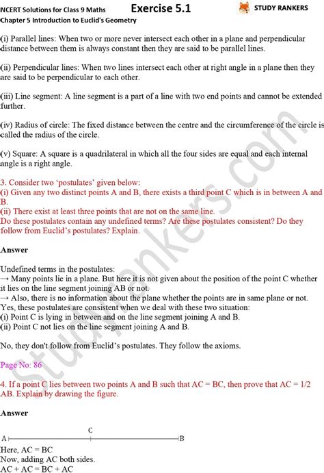 NCERT Solutions For Class 9 Maths Chapter 5 Introduction To Euclid S