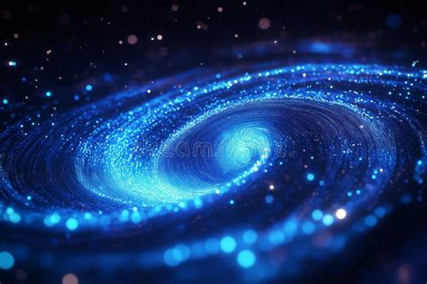 A Mesmerizing Abstract Digital Artwork Featuring Glowing Blue Particles Forming A Dynamic