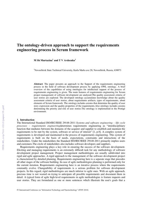Pdf The Ontology Driven Approach To Support The Requirements