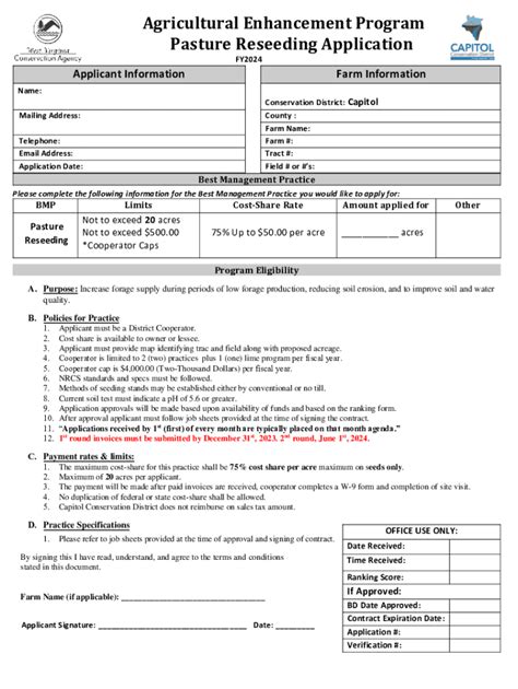 Fillable Online Pasture Reseeding Application Fax Email Print Pdffiller