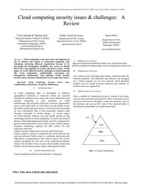 Pdf Cloud Computing Security Issues And Challenges A Review