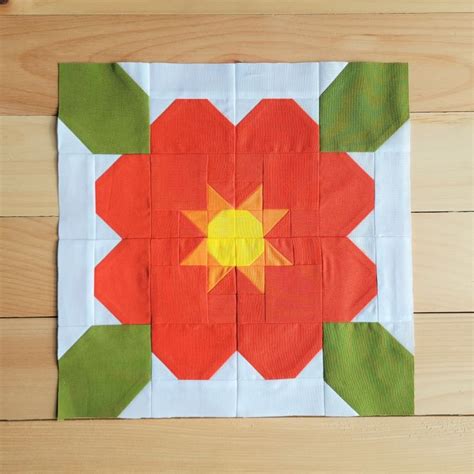Flower Quilt Block Patterns Easy Poppy Quilt Pattern Uk