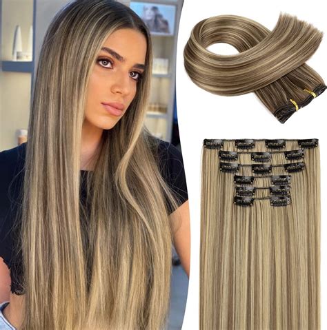 4pcs Clip In Hair Extensions Long Wavy Synthetic Hair