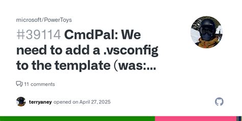 Cmdpal We Need To Add A Vsconfig To The Template Was Creating Custom Extension Unable To