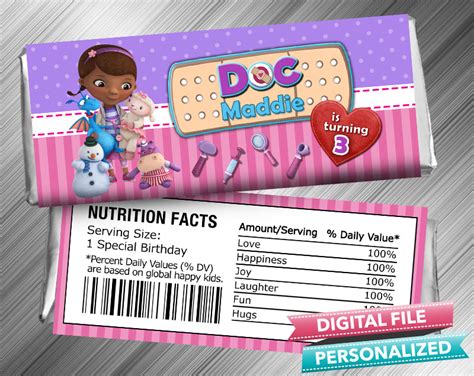 Doc McStuffins Hershey Candy Bar Wrapper