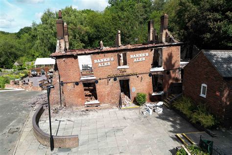 Remains Of Landmark Crooked House Pub Demolished Two Days After It Was Gutted By Fire The