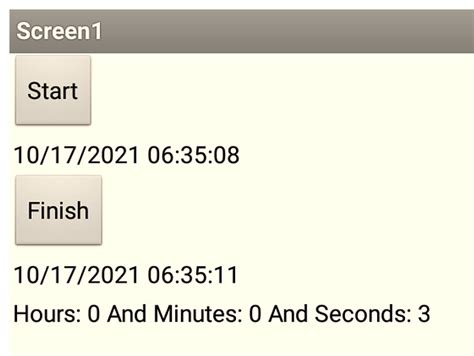 Show The Time Between Events Mit App Inventor Help Mit App Inventor Community