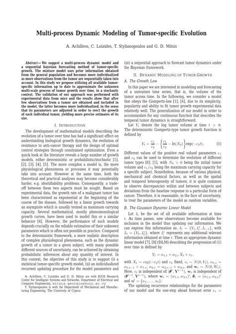 Pdf Multi Process Dynamic Modeling Of Tumor Specific Evolution