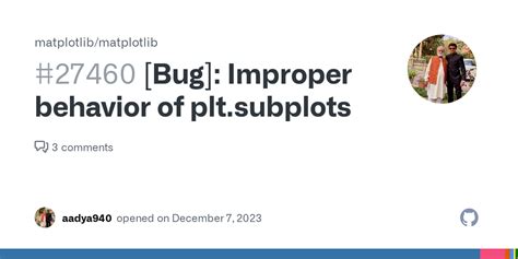 [bug] improper behavior of plt subplots · issue 27460 · matplotlib