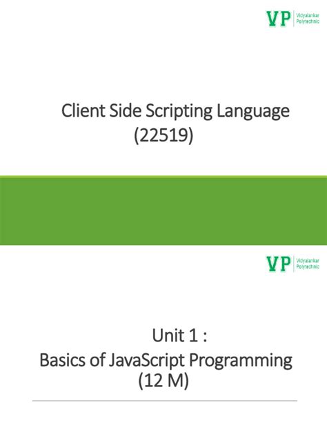 Chap 01 Basics Of Javascript Pdf Control Flow Dynamic Web Page