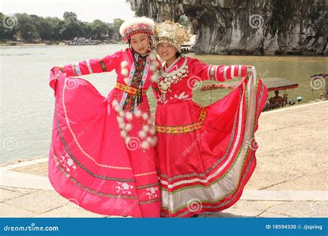 Chinese Girls In Traditional Dresses Editorial Image Image Of Costume