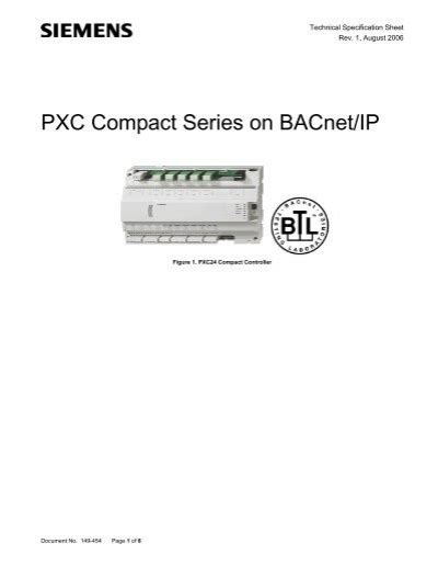 Pxc Compact Series On Bacnet Ip Bacnet International