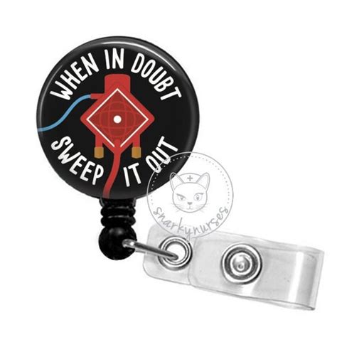 Ecmo Sweep It Out Badge Reel Funny Snarkynurses Cute Etsy