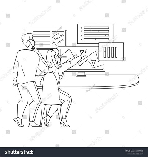 Data Analyst Research Graph Black Line Stock Vector Royalty Free