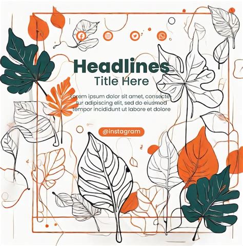 Premium Psd Premium Flyer Template With Leaf Illustration