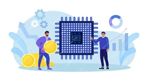 Premium Vector Semiconductor Shortage Businessman Gives Dollar Coins For Microchip Computer