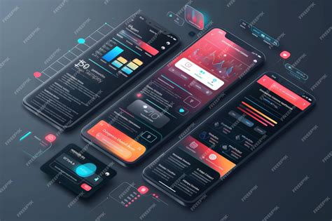 Smartphone Mobile App Interface Mockup With Ui Active Blocks And