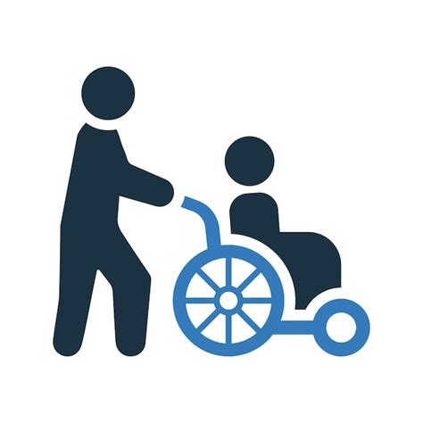 Premium Vector Caregivers Caretaker Disability Icon Glyph Style