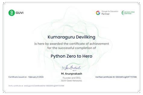 Kumaraguru Gnanasekaran On Linkedin Guvi Pythonprogramming