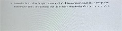 solved 4 prove that for a positive integer x where