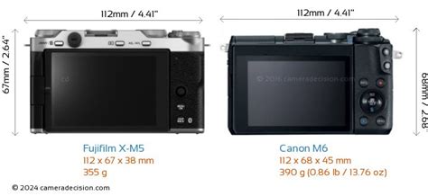 Fujifilm X M5 Vs Canon M6 Detailed Comparison