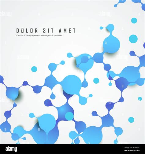 Atoms And Molecular Structure With Blue Connected Spherical Particles Chemical And Medical And