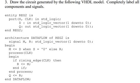 Solved 3 Draw The Circuit Generated By The Following Vhdl