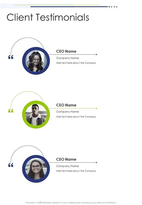 Client Testimonials Marketing Strategy Proposal One Pager Sample Example Document Presentation