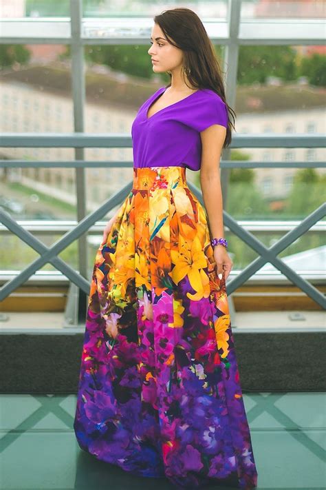 Plus Size Maxi Skirt Floral Long Skirt Evening Dress Maxi Etsy